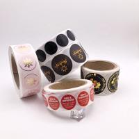 China Custom Waterproof Vinyl Sticker Roll Labels for Packaging Round Logo Printing 76mm Core for sale