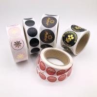 China Custom Waterproof Vinyl Sticker Roll Labels for Packaging Round Logo Printing 76mm Core for sale
