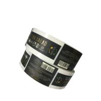 China Custom Vinyl Label Waterproof Product Label Gold Stamping Sticker Roll 76mm Core for sale