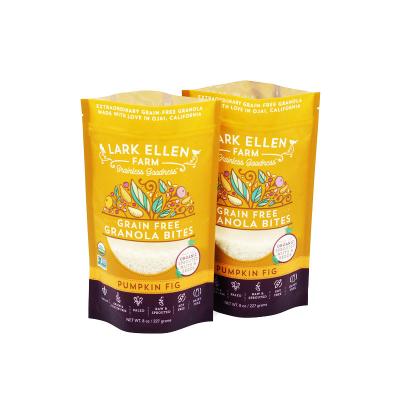 China Custom Printed Aluminum Foil Zipper Bag for Granola Food with Window, 20-200 Micron Thickness for sale