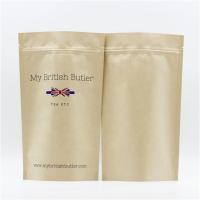 China Custom Printed Stand Up Kraft Paper Bags with Zipper for Tea Packing 10000 Pieces MOQ for sale