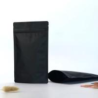 China Matte Black Stand Up Aluminum Foil Zipper Pouch Custom Size 20-200 Micron for Coffee Food Packaging for sale