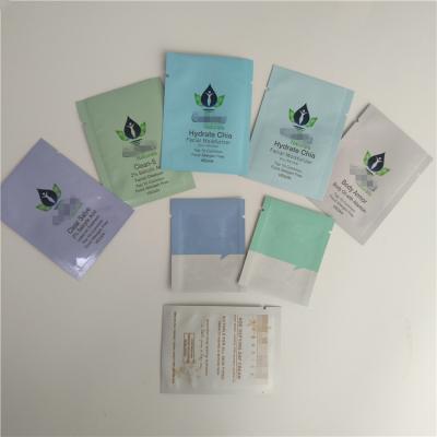 China Custom Printed Heat Seal Paper Plastic Sachet Packaging Bags for Cosmetics 10K MOQ for sale