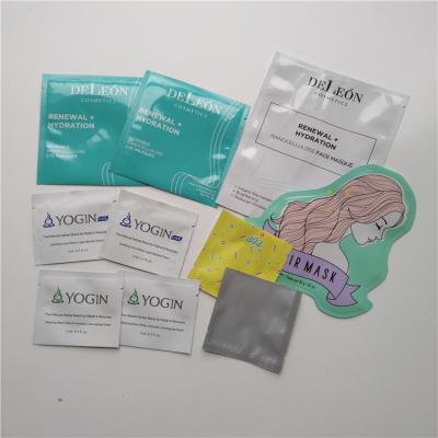 China Custom Mylar Aluminum Foil Cosmetic Sachet Bags 20-200 Micron for Face Mask Packaging for sale