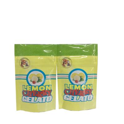 China Biodegradable Smell Proof Lemon Cherry Gelato Plastic Packaging Bag 20-200 Micron Custom Size for sale