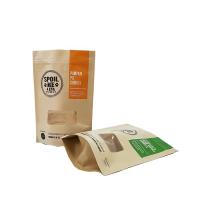 China Kraft Paper Zipper Stand Up Pouch for Pet Food Snack Packaging Custom Size 20-200 Micron for sale