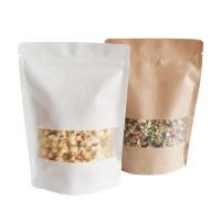 China Custom Kraft Paper Stand Up Pouches with Zipper and Window 10000 Pieces MOQ Food Packaging for sale