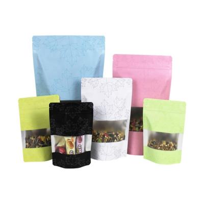 China Kraft Paper Aluminum Foil Stand Up Zipper Bag 9 Color Printing Custom Size Food Packaging for sale