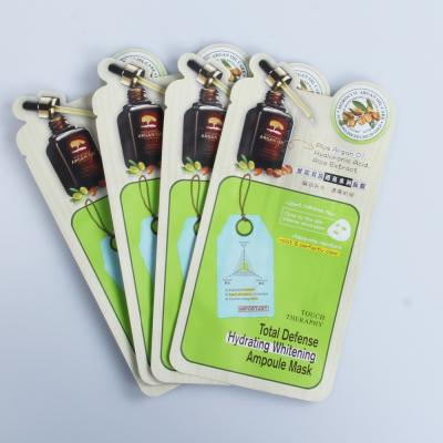 China Custom Cosmetic Facial Mask Special Shaped Pouch Moisture Proof Plastic Packaging Bag 0.02mm for sale