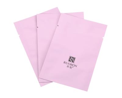 China Custom Matte Aluminum Foil Cosmetic Facial Mask Pouch with Zipper Three Side Seal 10000 Pieces MOQ for sale