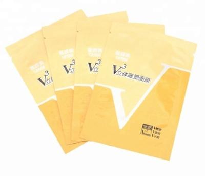 China Matte Pure Aluminum Foil Three Side Seal Clear Plastic Cosmetic Bags for Facial Mask Packing Custom Size for sale