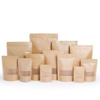 China Food Grade Kraft Paper Zipper Bags with Clear Window Custom Size 10K MOQ for sale