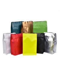 China Eight Sided Zipper Flat Bottom Stand Up Pouch Aluminum Foil Bag with Air Valve for Coffee Bean 10000 Pieces MOQ for sale
