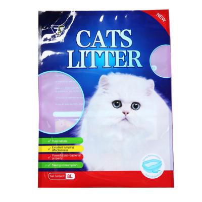 China Custom Printed 5L 6L 10L Stand Up PET Cat Litter Bags with Zipper for sale