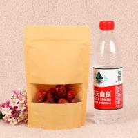 China Custom Kraft Brown Paper Stand Up Pouch with Zipper and Window Food Packaging 10000 Pcs for sale