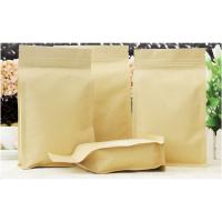 China Flat Bottom Zipper Kraft Paper Food Bag with Window Custom Size 10,000 Pieces MOQ for sale