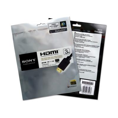 China Custom Logo Reusable Zipper Poly Bag Heat Seal OPP Plastic Packaging for USB Cable Phone Case 0.02-0.2mm for sale