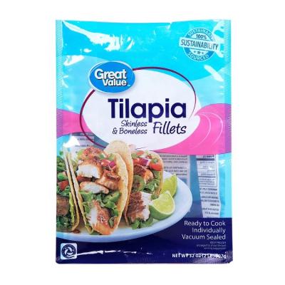 China Custom Printed 3 Side Seal PVC Stand Up Pouch with Zipper for Seafood Storage 10000 Pcs MOQ for sale