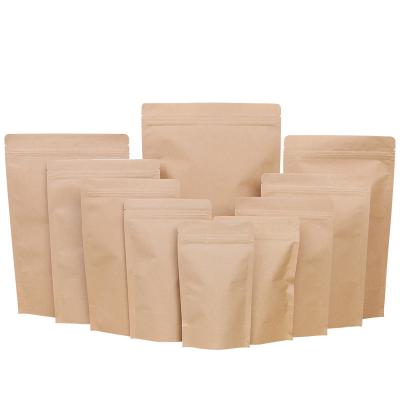 China Resealable 250g Kraft Paper Stand Up Pouch with Foil Barrier for Food Packaging for sale