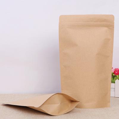 China Custom Resealable Kraft Paper Stand Up Pouch with Zipper 20-200 Micron Thickness for sale