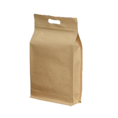 China Clear Stand up Flat Bottom kraft paper k bags with clear window for sale