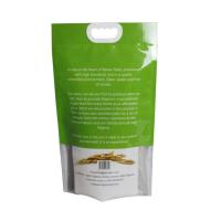 China Custom Printed Plastic Vacuum Rice Bag 1kg to 10kg with Handle Food Grade for sale