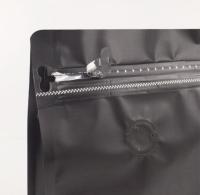 China 1kg Flat Bottom Black Aluminum Foil Stand Up Pouches with Ziplock and Air Valve for Coffee for sale