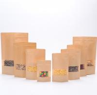 China Custom Kraft Paper Stand Up Pouch with Clear Window and Zipper 10000 Pieces MOQ for sale