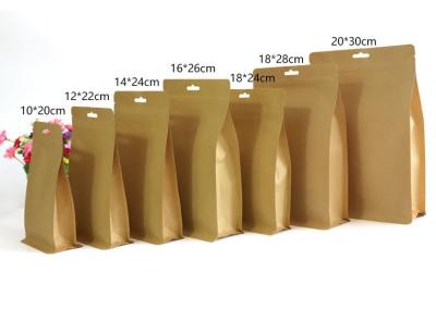 China Custom Kraft Paper Stand Up Pouch with Zipper 10000 Pieces MOQ Food Grade Eco Friendly for sale