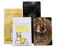China Custom Flat Bottom Aluminum Foil Coffee Bags with Air Valve 5000pcs MOQ for sale