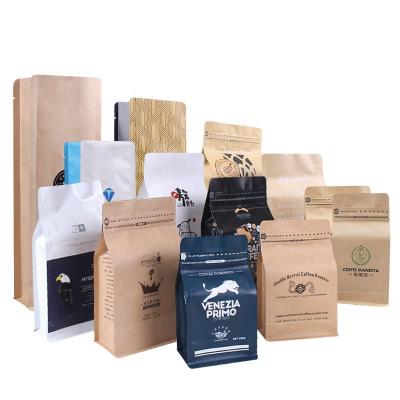 China Flat bottom Kraft paper zipper Plastic Doypack for food packing for sale