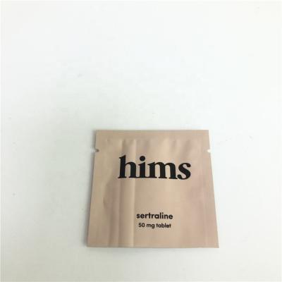 China Custom Plastic Mylar Pill Packaging Sachet Three Side Sealed Bag For Cosmetics Sample Packaging for sale