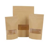 China 250g Kraft Stand Up Pouch with Window for Snack Tea Coffee Rice Food Packaging for sale