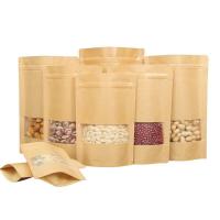 China Custom Printed Kraft Paper Stand Up Pouch with Zipper for Coffee Snack Bar 100g for sale