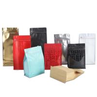 China Aluminum Foil Flat Bottom Coffee Bean Bags with Valve 125g to 1kg Custom Sizes for sale