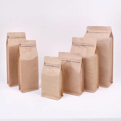 China Customized Kraft Paper Stand Up Zipper Pouch Coffee Bags with Valve 5000pcs MOQ for sale