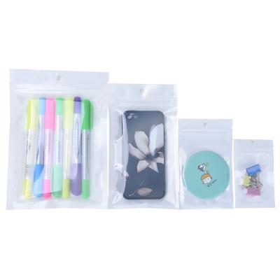 China White Clear Self Seal Zipper Plastic Poly Bag with Hang Hole Custom Size 20-200 Micron for sale