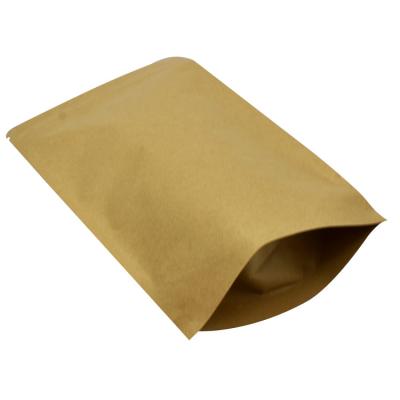 China Food Grade Kraft Paper Dried Fruit Packaging Bag with Zipper Seal 100mm x 150mm for sale