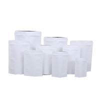 China Custom Logo Doypack Resealable Zipper White Kraft Food Packaging Paper Bags with Clear Window 10000pcs MOQ for sale