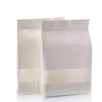 China Matte Resealable Zipper Top Kraft Paper Bags with Rectangle Window Custom Size 10K MOQ for sale