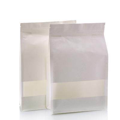 China Matte Resealable Zipper Top Kraft Paper Bags with Rectangle Window Custom Size 10K MOQ for sale