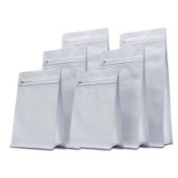 China 8oz Stand Up Coffee Bag Flat Bottom Pouch with Air Release Valve and Reusable Zipper for sale