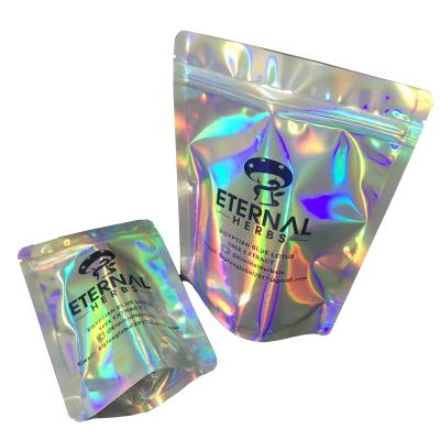 China Custom Printed Hologram Mylar Zipper Bag 20-200 Micron Thickness Custom Size for sale