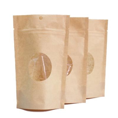 China Customized  Transparent Glossy Mylar Ziplock Stand Up Pouches Kraft Window White for sale