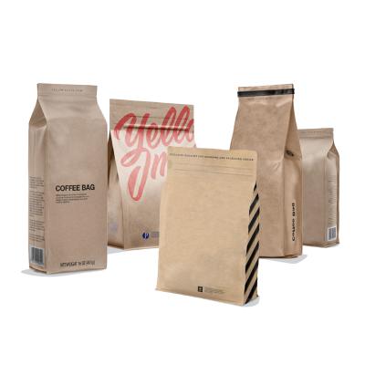 China Custom Logo Printed Recycled Kraft Paper Ziplock Bags for Food Packaging 10000 Pieces MOQ for sale