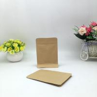 China Food Grade Flat Bottom Ziplock Kraft Paper Coffee Bag 50g Custom Size for sale