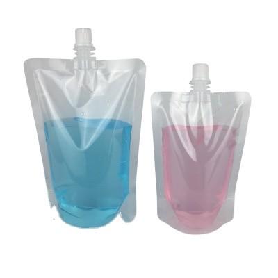 China Custom Stand Up Spout Pouch Bag 200ml Waterproof Reusable Clear Liquid Juice Packaging for sale