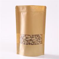 China Kraft Paper Stand Up Pouch with Zipper and Window Food Packaging Custom Size 10000pcs MOQ for sale