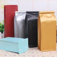 China One Pound Coffee Bean Stand Up Zipper Valve Block Bottom Pouch with Seal Tape Custom Size for sale