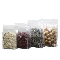 China Food Grade Flat Bottom Zipper Plastic Bags Resealable Transparent 20-200 Micron Custom Size for sale